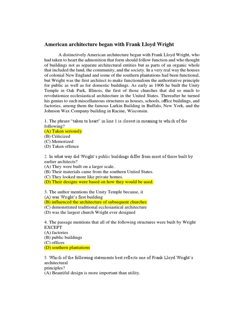 American Architecture Began With Frank Lloyd Wright | PDF | Glacier ...