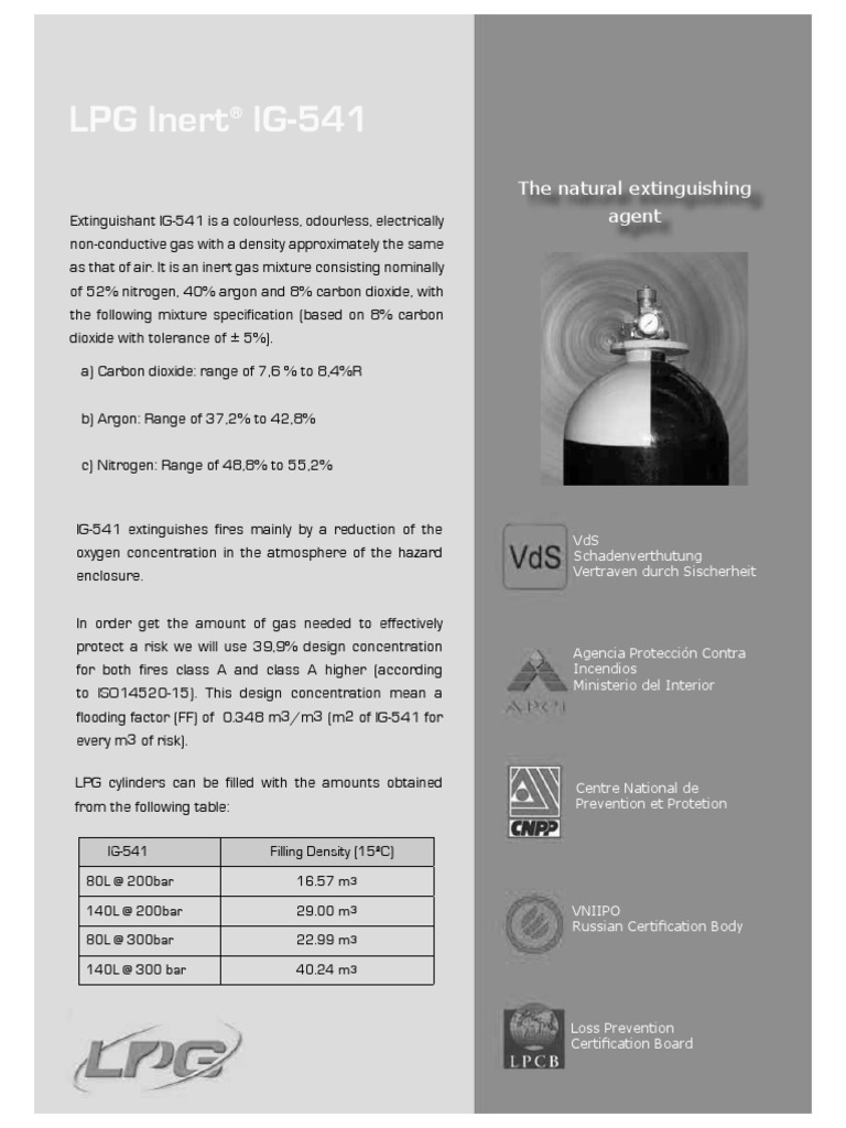 Ig 541 PDF | PDF | Argon | Chemical Engineering