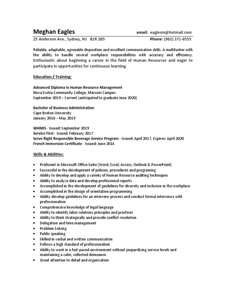 Meghan Eagles Resume 20 | PDF | Cognition | Learning