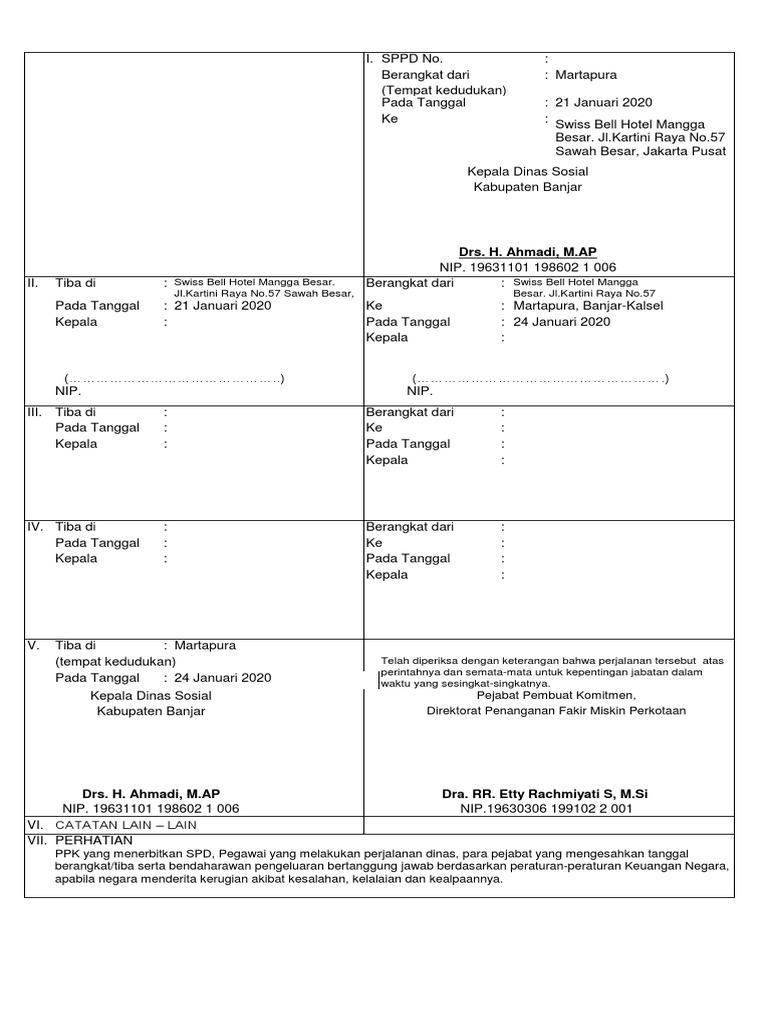 SPPD (Lembar Tiba) | PDF