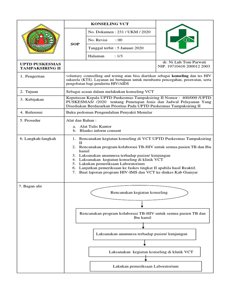Sop Konseling VCT 2020 | PDF