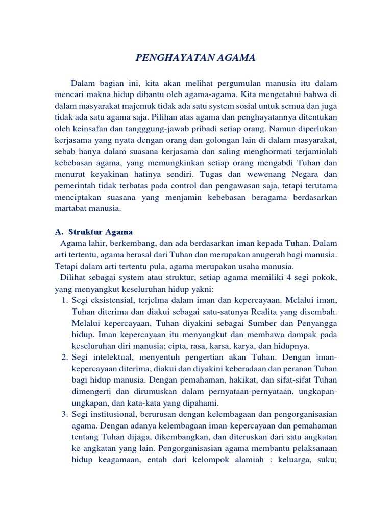 Penghayatan Agama | PDF