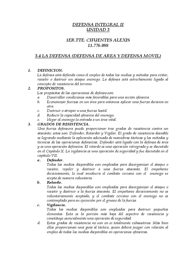 Operaciones Defensivas | PDF | Defensor (Asociación de Fútbol) | Conflictos