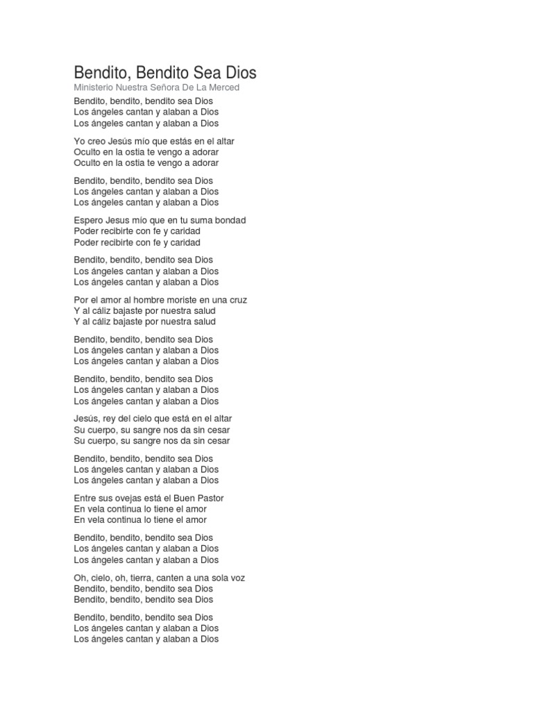 Bendito Bendito Letra | PDF