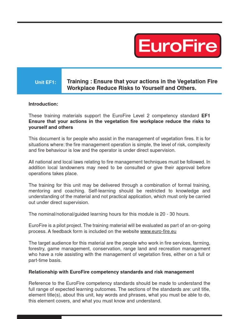 Eurofire Training Ef1 Safety | Hyperthermia | First Aid
