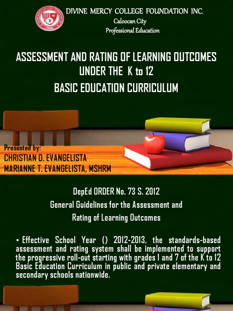 K to 12 Learning Outcomes Assessment Guide | PDF | Educational ...