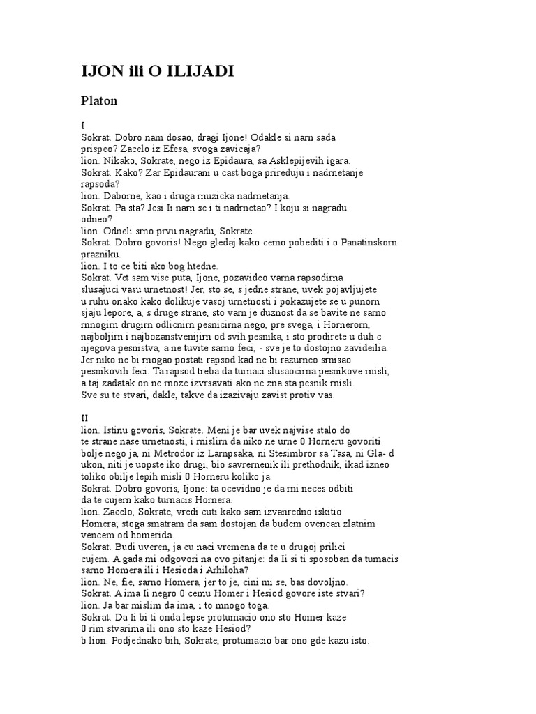 Platon-Ijon PDF | PDF