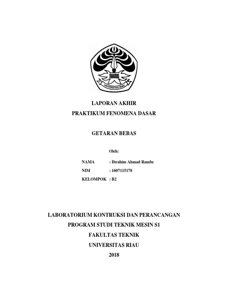 Laporan Praktikum Fenomena Dasar Konstruksi "Modul Getaran Bebas" | PDF