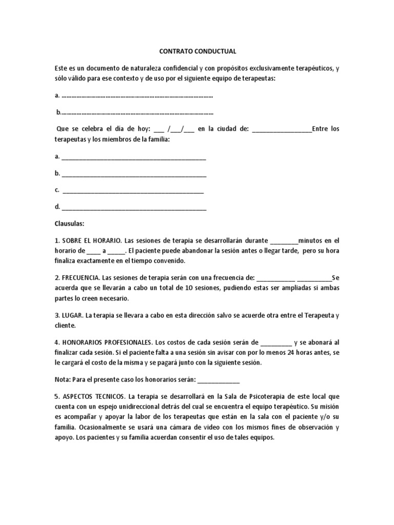 Contrato Conductual | PDF