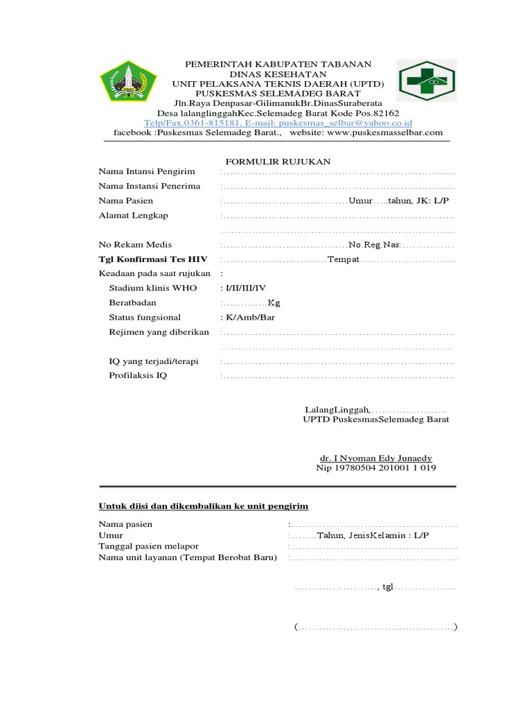 Formulir Rujukan Hiv | PDF