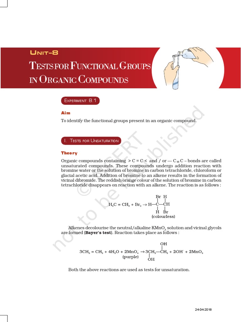 Chemistry Functional Grps Experiments PDF | PDF | Aldehyde | Amine
