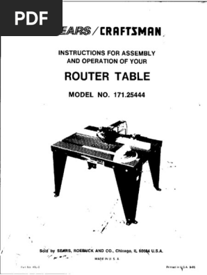 Craftsman Router Table 25444 Parts | Reviewmotors.co