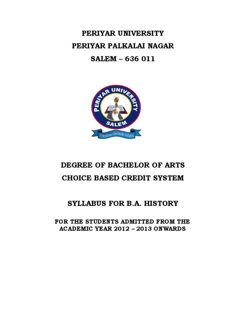 Ba History | PDF | Bachelor Of Arts | Tamil Nadu