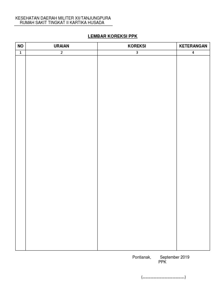 Lembar Koreksi PPK | PDF