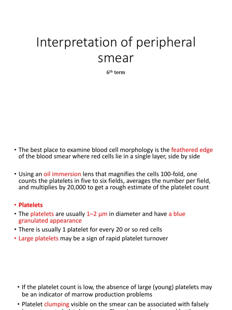 Peripheral Blood Smear Interpretation Guide | PDF | Anemia | White ...