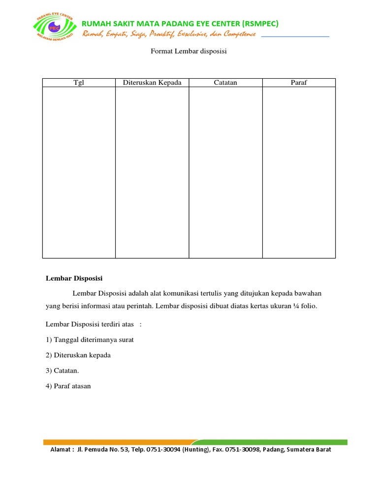 Format Naskah Lembar Disposisi | PDF