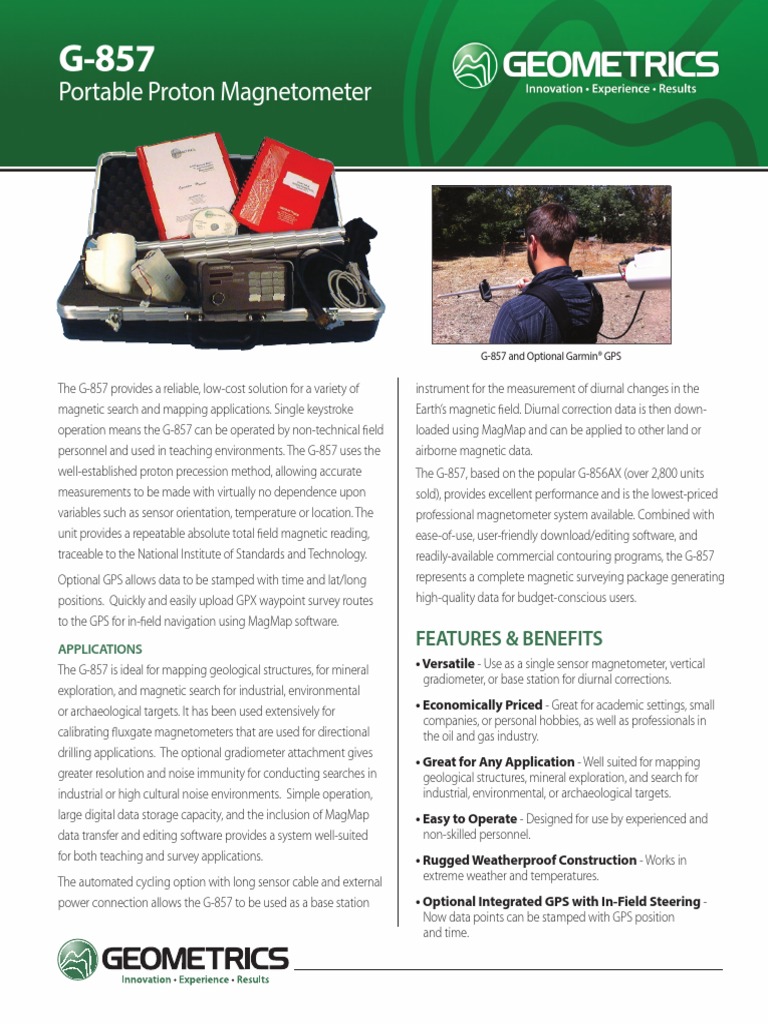 G-857 Spec Sheet | PDF | Magnetometer | Computing