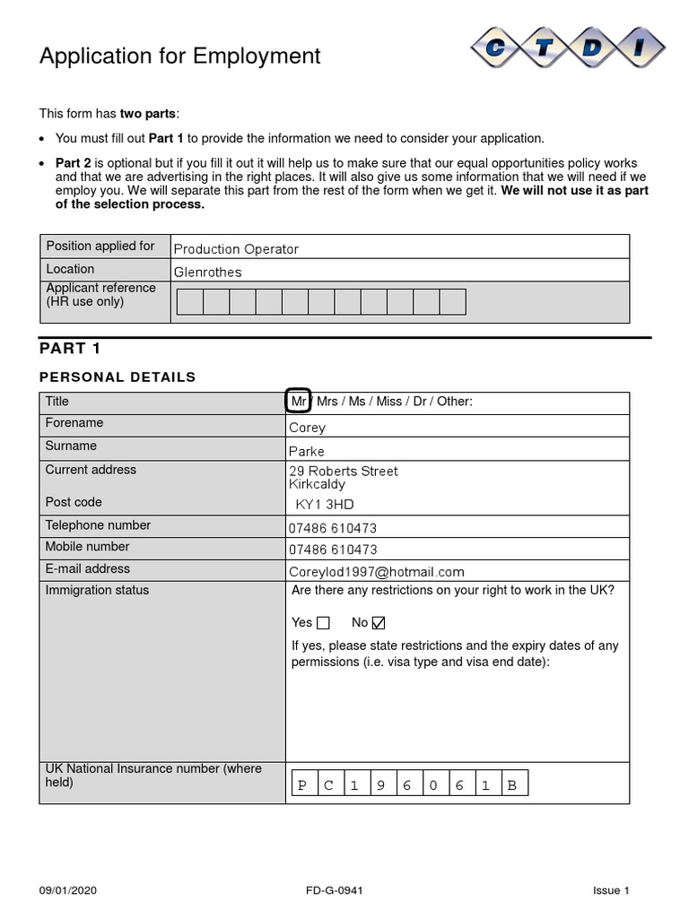 Ctdi Form | PDF | Labour
