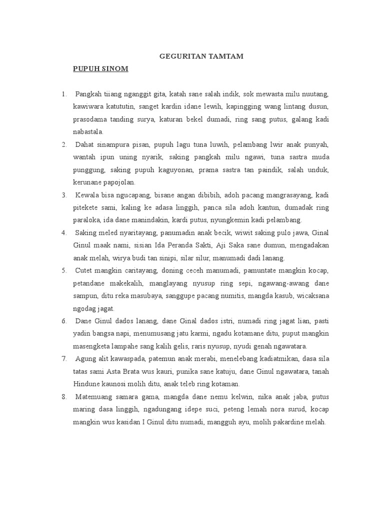 GEGURITAN TAMTAM Persipan Tugas Pak Dek | PDF | Agama & Spiritualitas