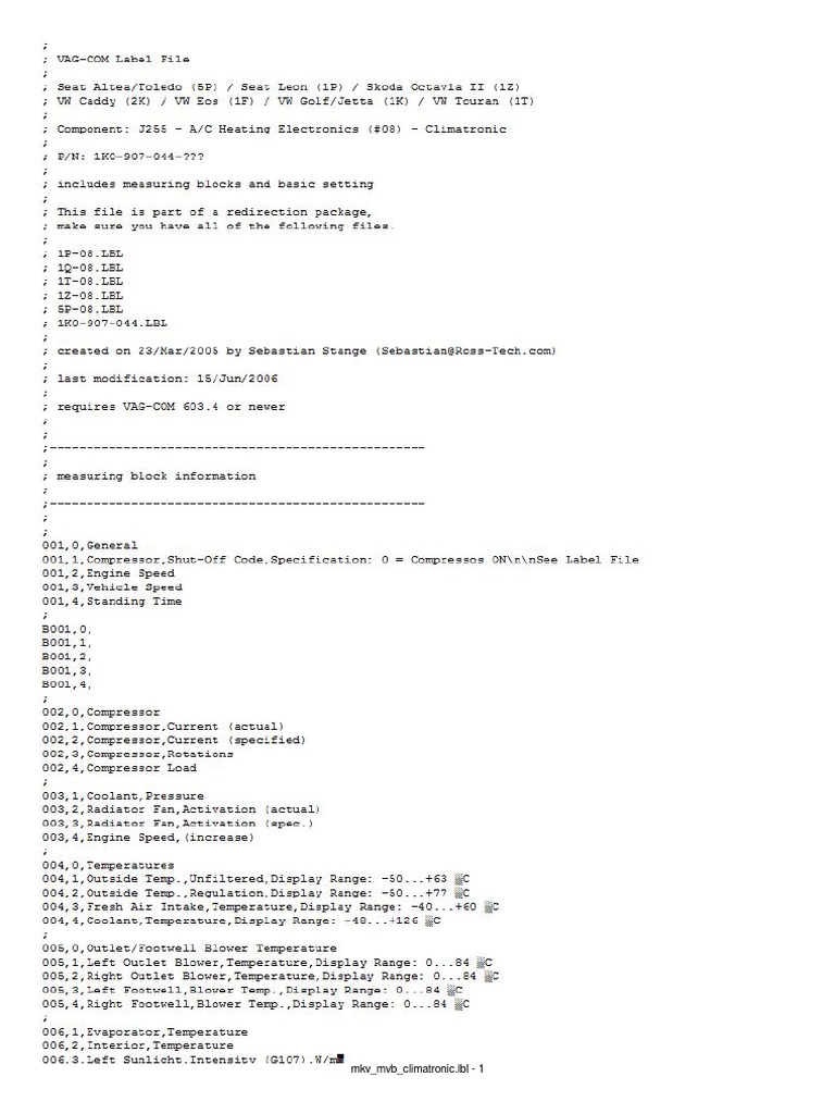 Golf Mk5 Mvb Climatronic Hvac Pdf