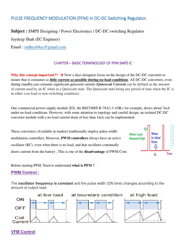 PFM - Pulse Frequency Modulation: Jaydeep Shah | PDF | Field Effect ...