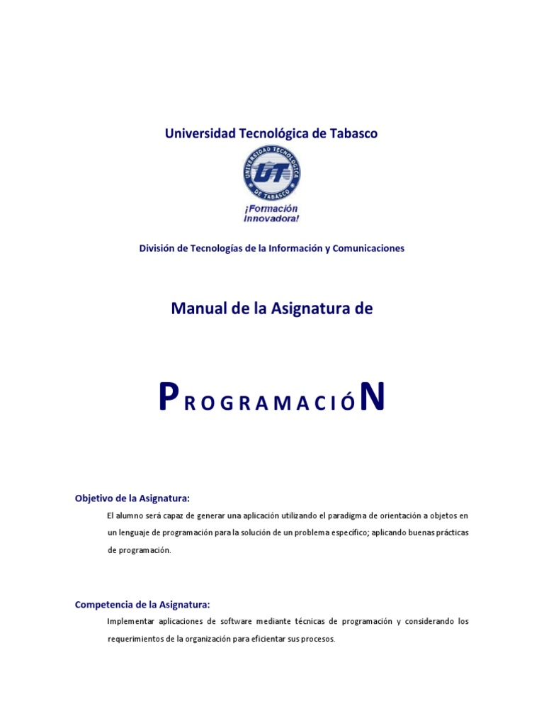 Manual de ProgramaciónChicos | PDF | Entorno de desarrollo integrado | Objeto (informática)