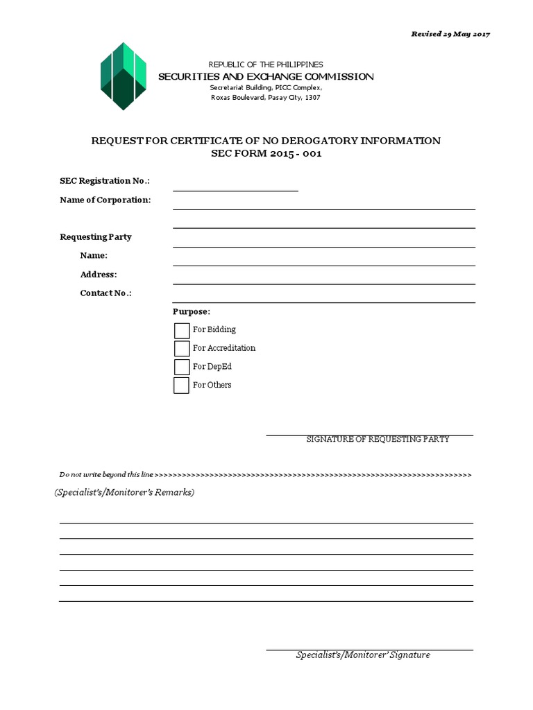 SEC Form 2015 001 Revised2 PDF | PDF SEC Form 2015 001 Revised2 PDF | PDF