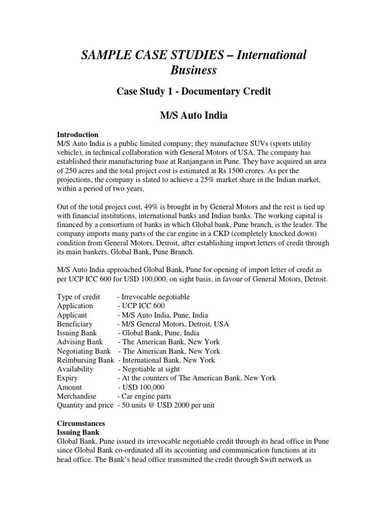 SamplecsIB PDF | PDF | Letter Of Credit | Invoice