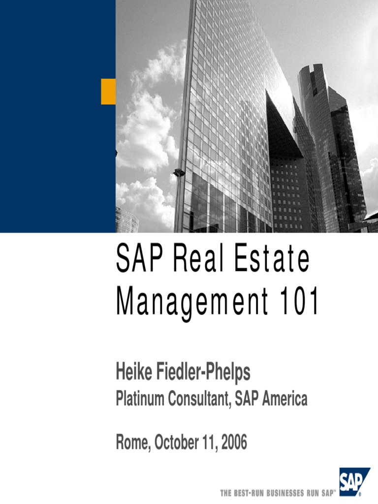 SAP Real Estate Management 101 PDF | PDF | Sap Se | Business