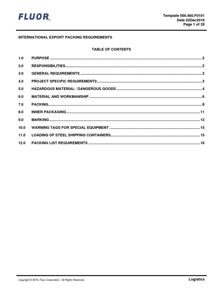 05 Schedule E - International Export Packing Requirements PDF | PDF ...