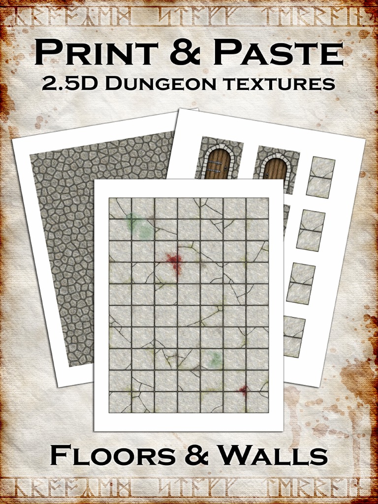 Print & Paste Dungeon Textures Floors & Walls | PDF