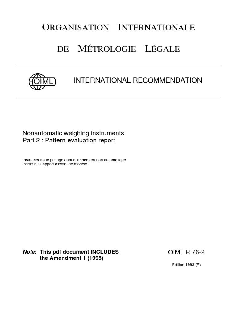 Oiml R76 PDF | PDF | Metrology | Nature