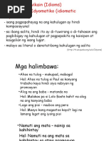 Ano Ang Idyoma at Mga Halimbawa Nito | PDF