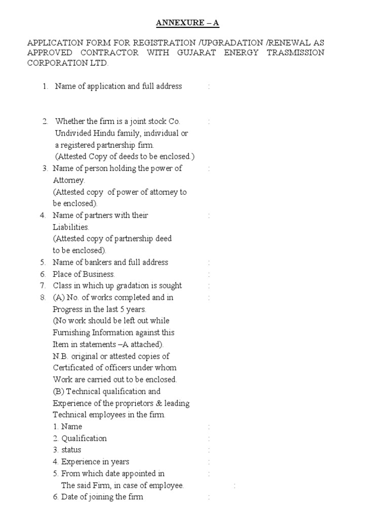 Getco Application Form For Registration | PDF | Partnership | Social ...