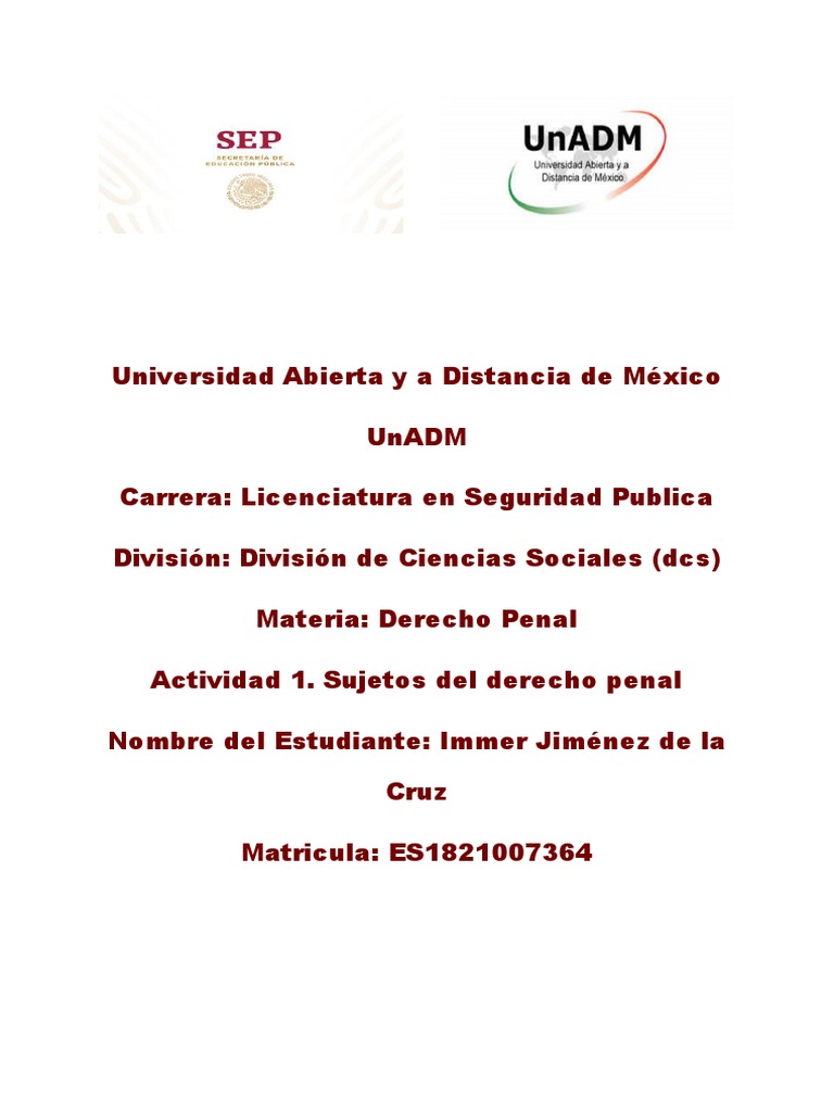 Sdpe U3 A1 Imjc | PDF | Derecho penal | Policía
