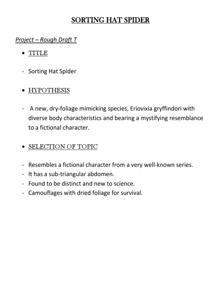 Discovery of Eriovixia gryffindori Spider | PDF