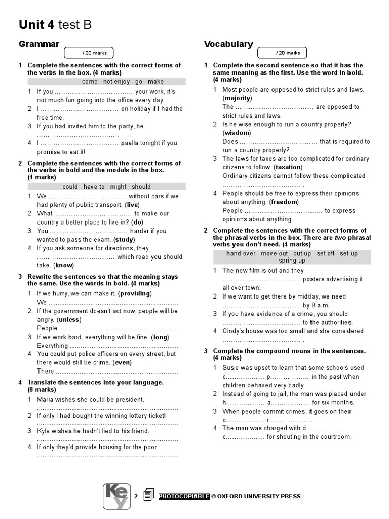 Teacher's Resource and Tests Multi-ROM. Test B 5 | PDF | Sibling
