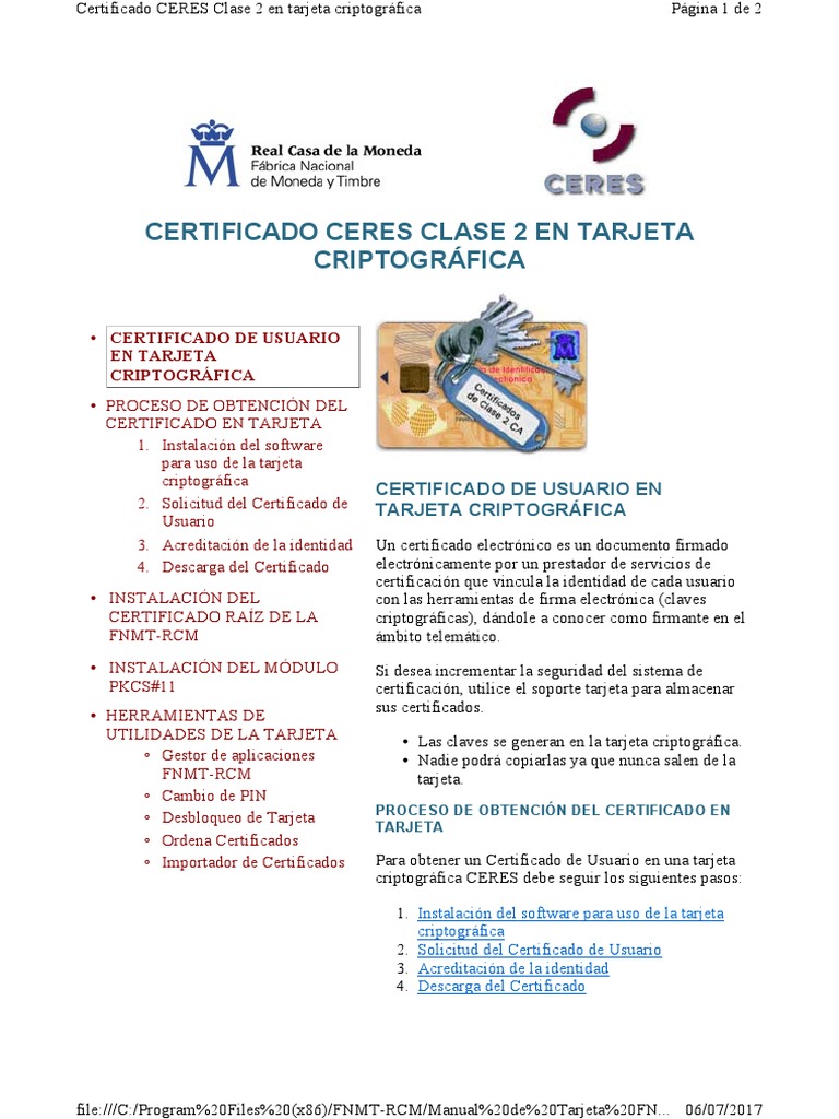 Certificado Ceres PDF | PDF | Usuario (informática) | Software