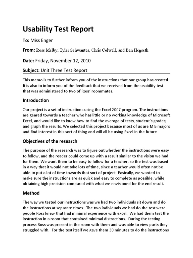 Usability Test Report | Download Free PDF | Usability | Cognitive Science