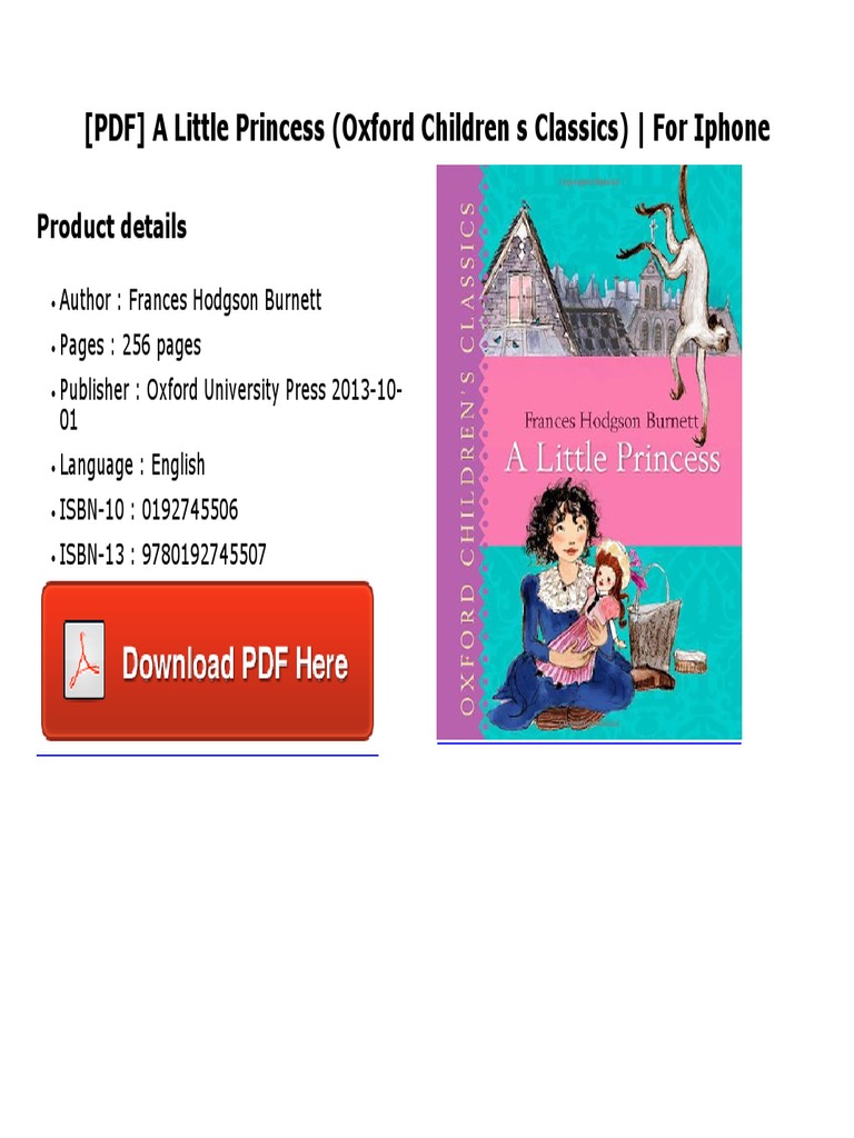 A Little Princess Oxford Children S Classics | PDF | E Books | Book ...