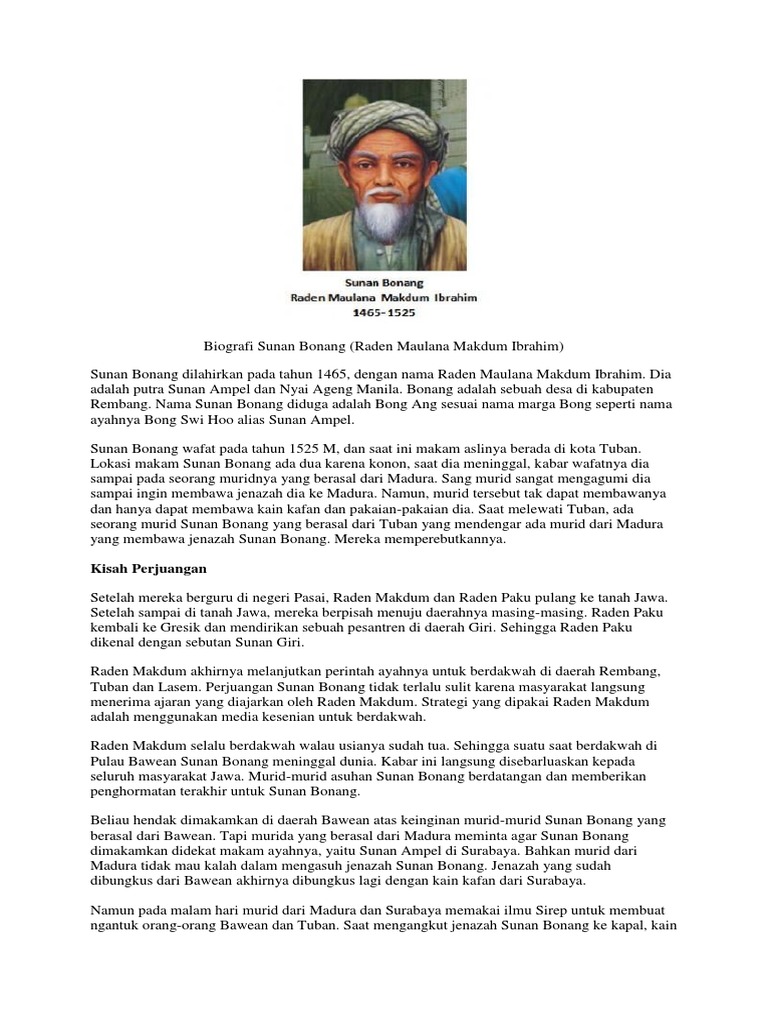 Biografi Sunan Bonang | PDF
