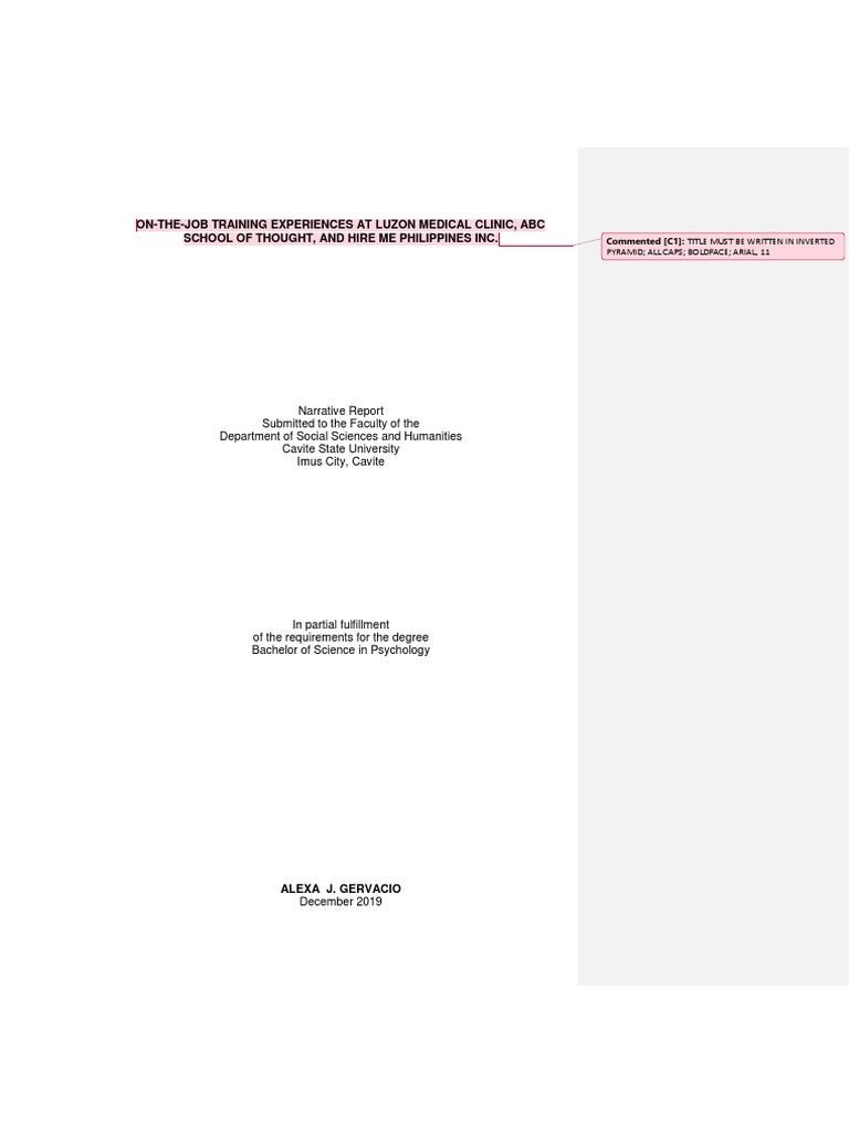 OJT Narrative Format | PDF | Learning