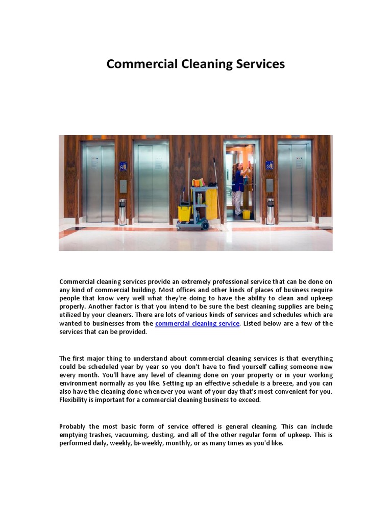 Commercial Cleaning Services | PDF | Vacuum Cleaner | Building Engineering