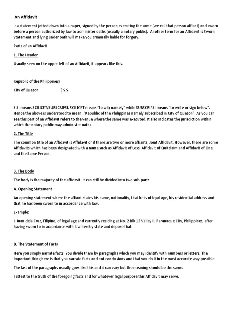Abouts of An Affidavit | PDF | Affidavit | Notary Public