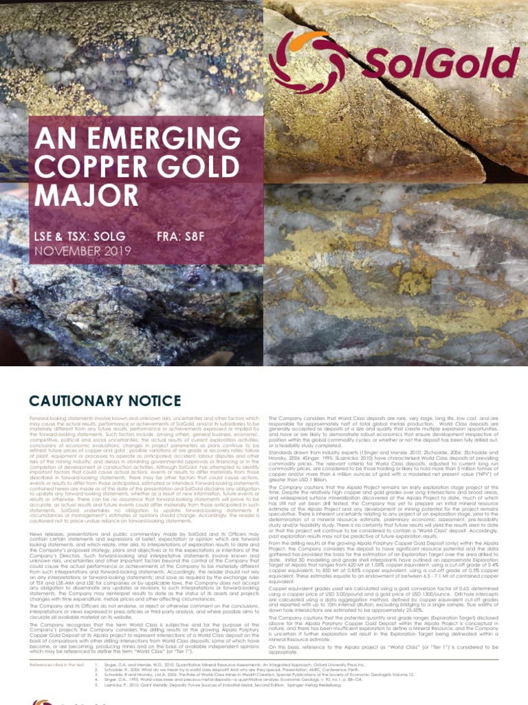 SolGold Corporate PPT Munich | PDF | Mining | Gold