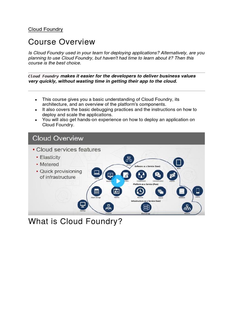 Cloud Foundry Pdf Cloud Computing Platform As A Service