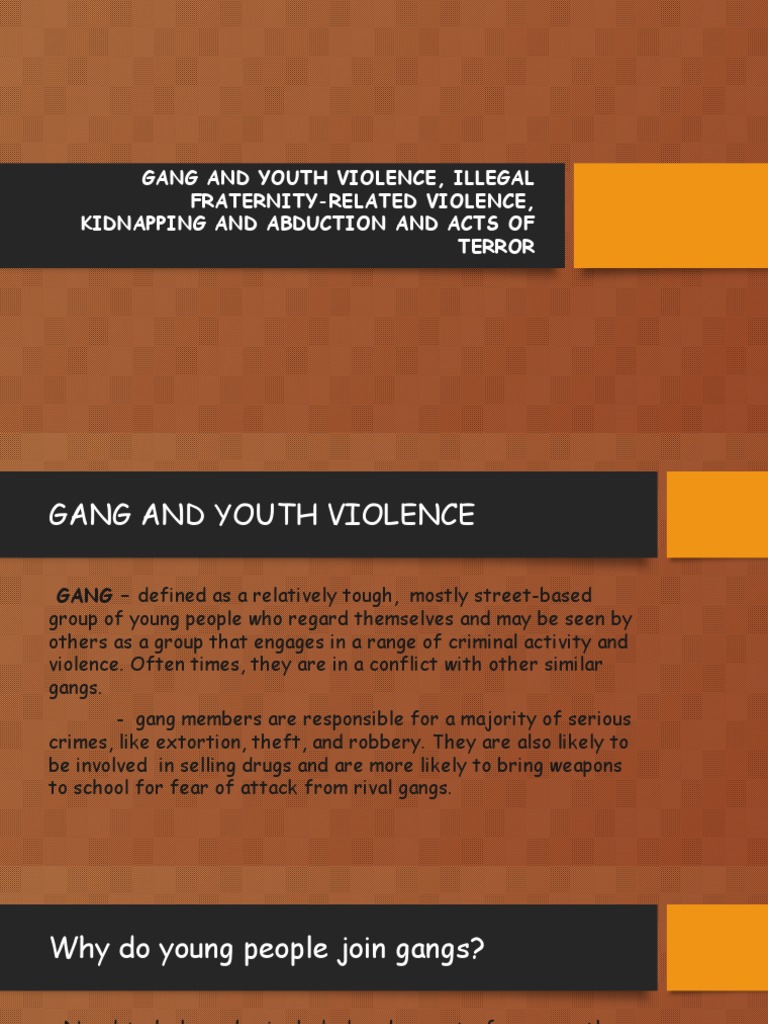 Fraternity and Gang Violence Explained | PDF | Kidnapping | Gang