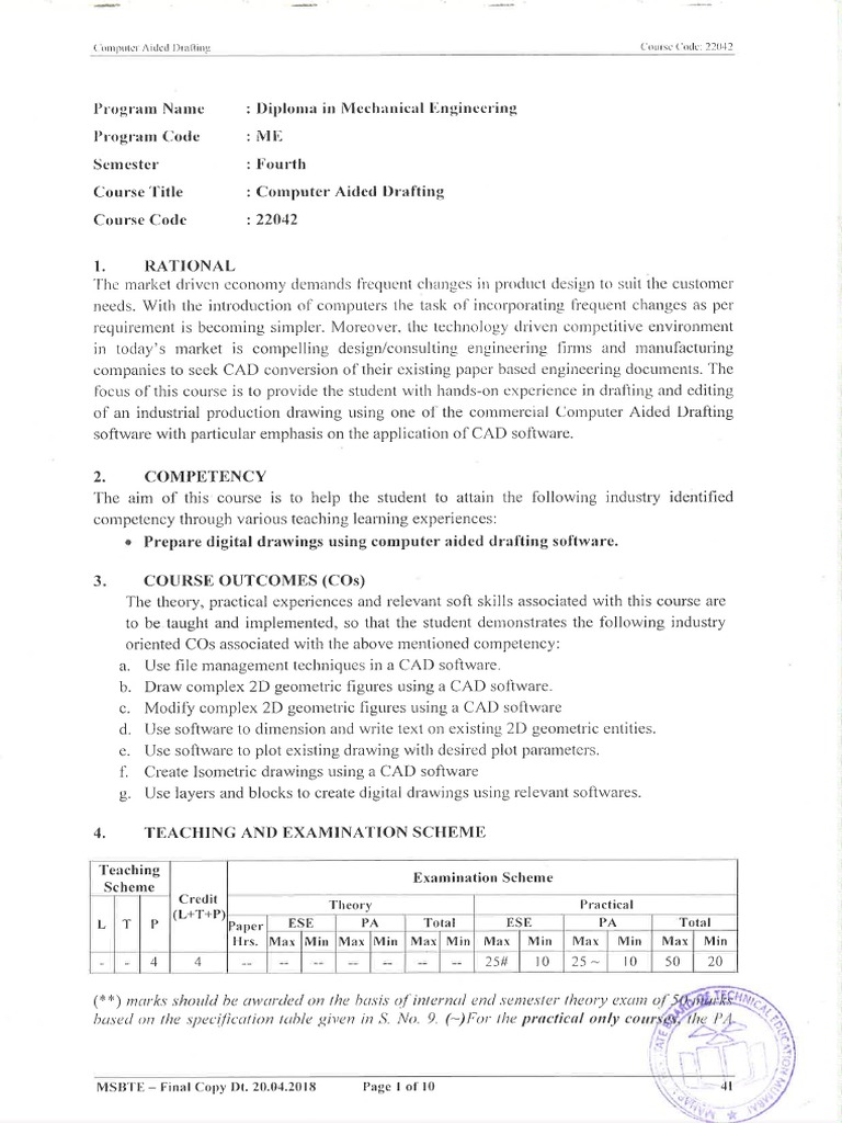 Computer Aided Drafting Final PDF | PDF