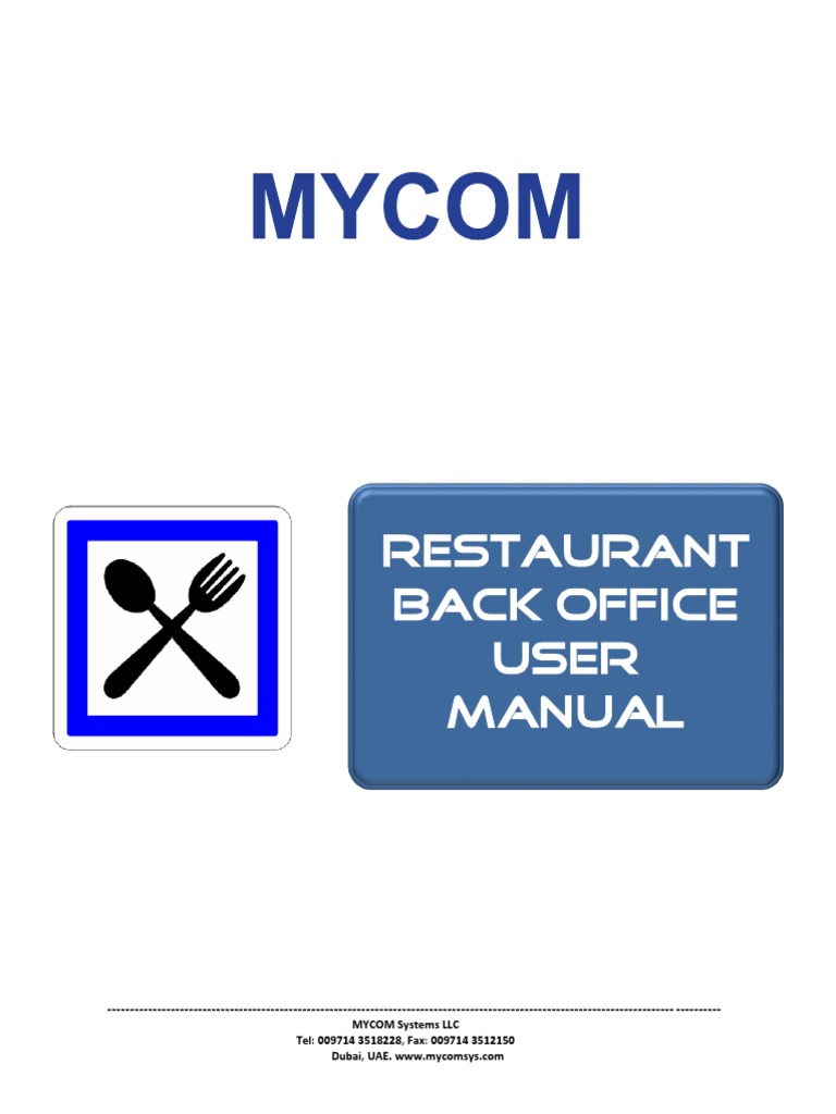 Restaurant Back Office User Manual v2.0 PDF | PDF | Point Of Sale ...