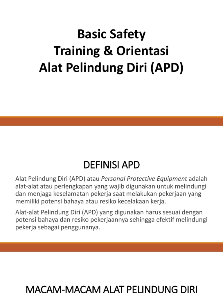 Materi Sosialisasi Basic Safety Apd | PDF